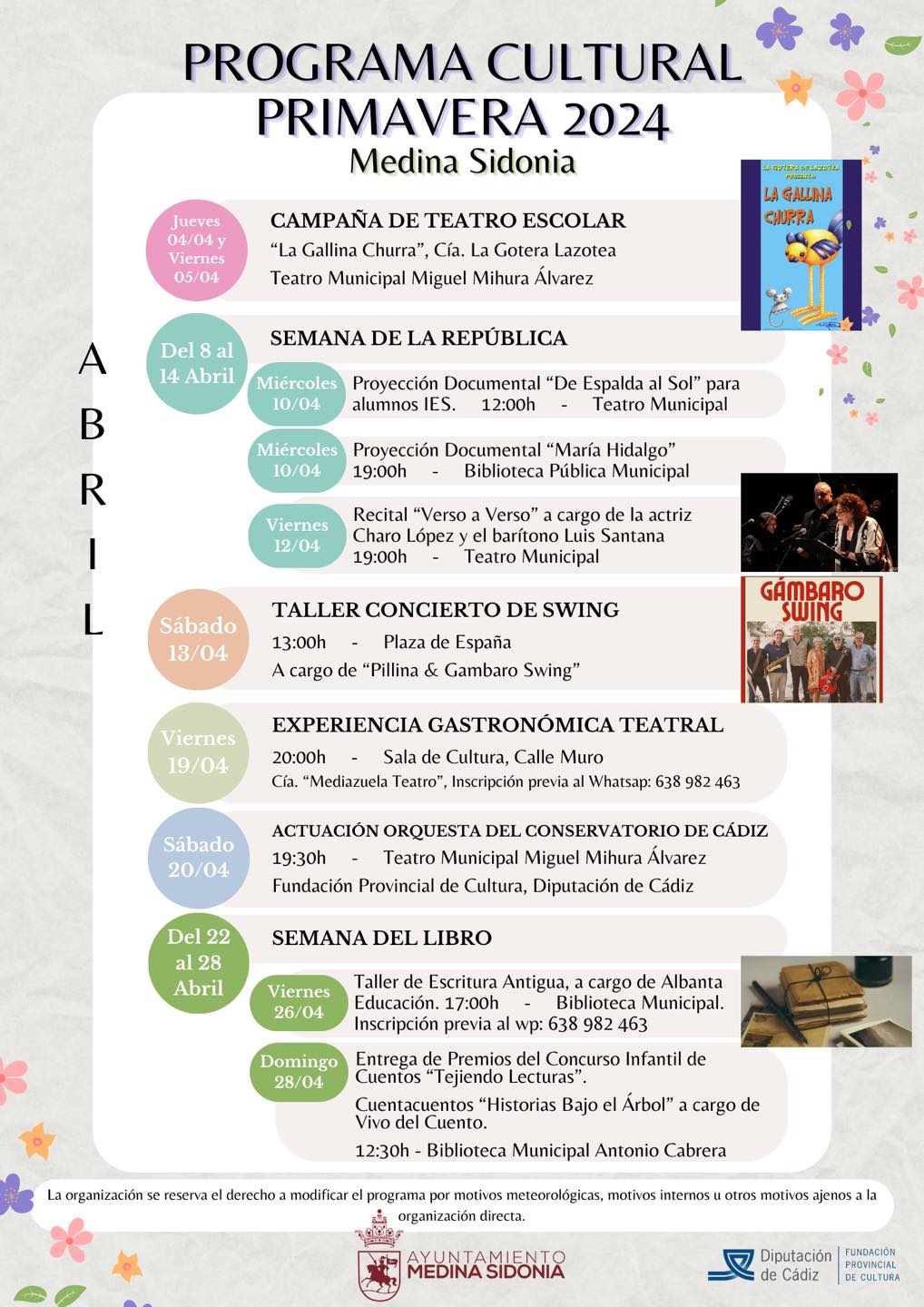 Programación cultural primavera 2024